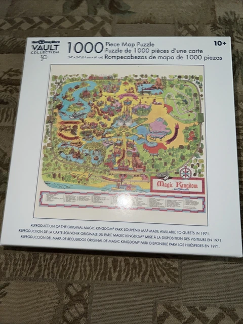 WDW 50TH VAULT Collection Magic Kingdom Park Map 1000 Piece Puzzle ...
