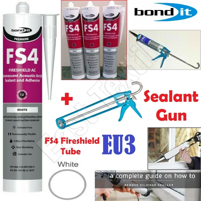 FS4 FIRESHIELD AC Intumescent Acoustic Sealant Adhesive EU3 +Skeleton ...