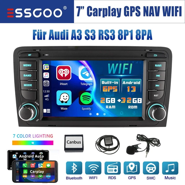 AUTORADIO CARPLAY PER Audi A3 S3 RS3 8P1 8PA GPS Navi RDS WIFI Android 13 2+32G EUR 169,15 ...