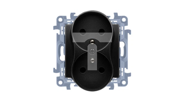 SIMON 10 DOUBLE plug socket with earthing and shutter. current paths ...