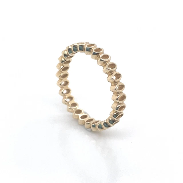 GENUINE PANDORA 14CT Solid Yellow Golf Golden Lace Ring 150165 Size 56 ...