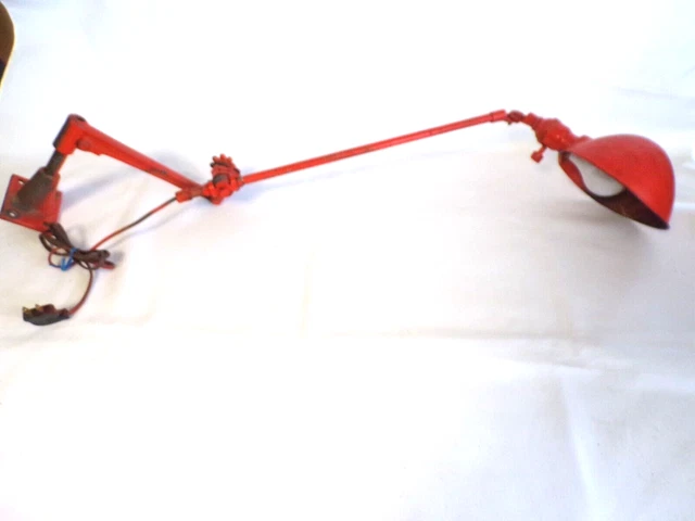 VINTAGE O. C. White Articulating INDUSTRIAL MACHINIST LIGHT LAMP Bench ...