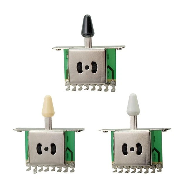 ELECTRIC GUITARS 5 Way Switch Guitar Pickup Selector Switch Black Tip ...