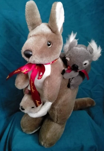 ASCOOL AUSTRALIAN DESIGNED Plush Kangaroo , Joey & Koala Soft Toy.22cm. VGC £8.95 - PicClick UK