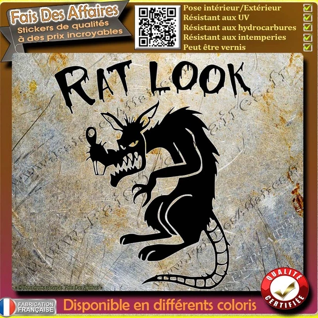 STICKER AUTOCOLLANT RAT look auto moto decal harley bobber chopper hot ...