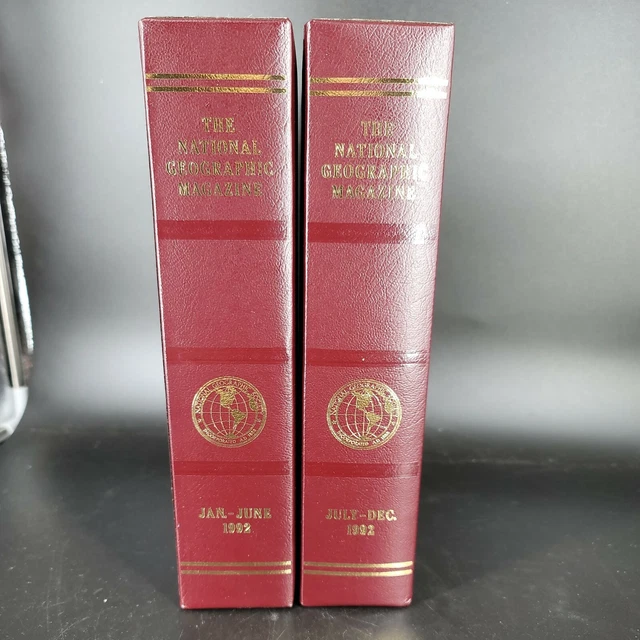 NATIONAL GEOGRAPHIC MAGAZINES 1992 Full Year with Maps Faux Leather ...