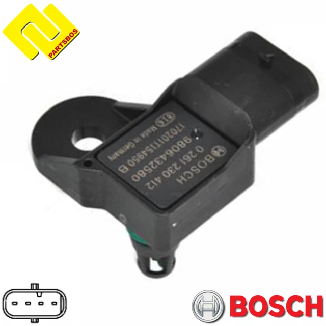 BOSCH 0261230412 INTAKE MANIFOLD PRESSURE SENSOR MAP 9806432580 ,for ...