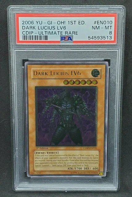 YUGIOH PSA 8 NM-MT Dark Lucius LV6 CDIP-EN010 1ère édition ultime rare EUR 42,34 - PicClick FR