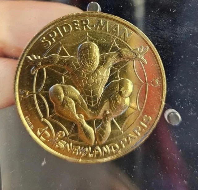 2025 DISNEYLAND PARIS Marvel Spider-Man Collectors Metal Medallion Coin ...