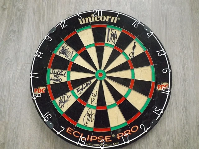 PDC DART BOARD Signed Premier League 2009 Phil Taylor Raymond Van ...