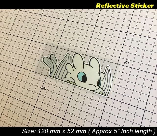 REFLECTIVE CUTE LIGHT Fury Luna toothless Peeking Peeker JDM Car ...