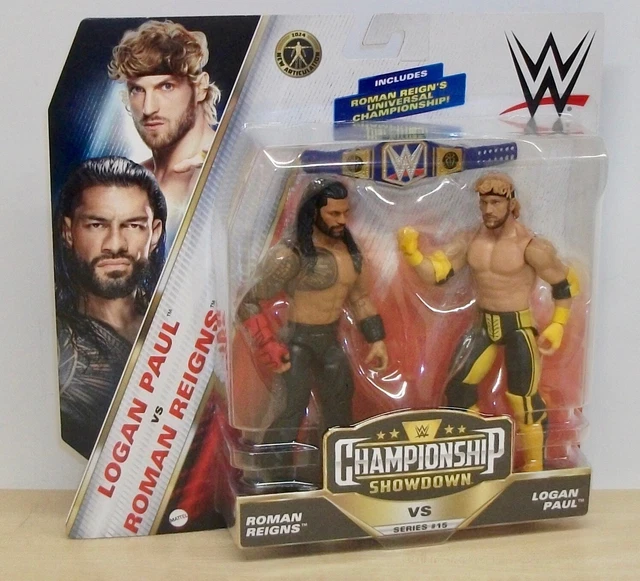 WWE - LOGAN Paul & Roman Reigns wrestling figures - Mattel Championship Showdown £54.99 ...