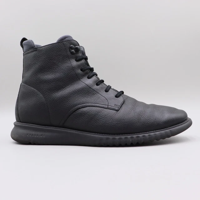 COLE HAAN 2.ZEROGRAND City Boots Mens Size 13M US Black Pebbled Leather ...