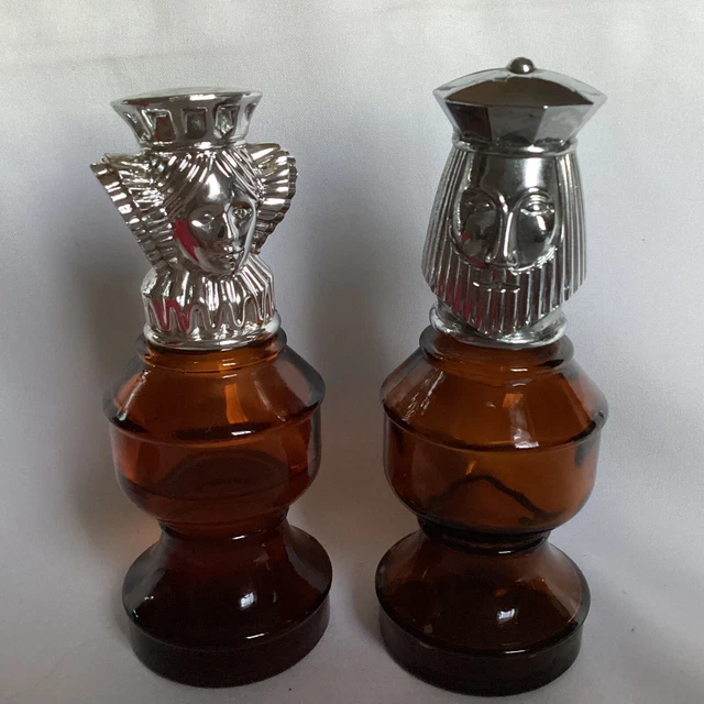 VINTAGE AVON KING AND QUEEN CHESS PIECE AFTERSHAVE BOTTLES ( One Half ...
