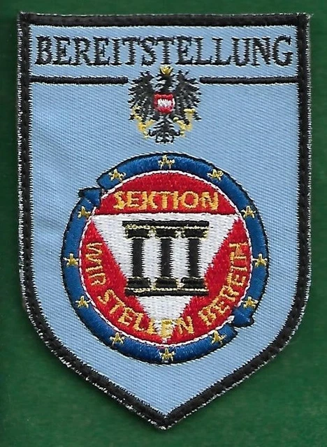 KLETT PATCH ÖBH Bundesheer Stoffabzeichen Sektion III Bereitstellung ...