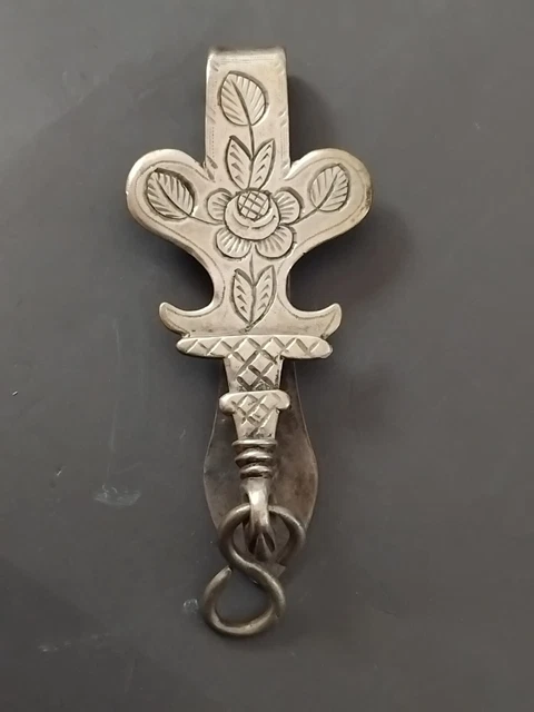 ANCIENNE CLAVET DE chatelaine argent massif - antique sterling silver ...