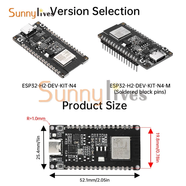 ESP32-H2 DEVELOPMENT BOARD ESP32-H2-MINI-1 Module For BLE/Zigbee/Thread ...