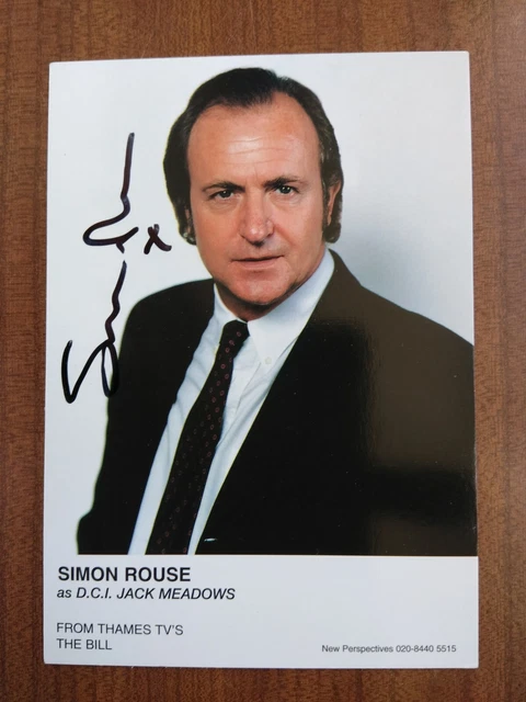 SIMON ROUSE *D.C.I. Jack Meadows* THE BILL HAND SIGNED AUTOGRAPH CAST ...