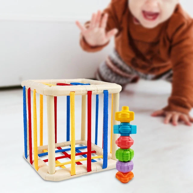 SHAPE SORTER SENSORY Bin Cube Bin Sensory Shape Blocks for Babies ...