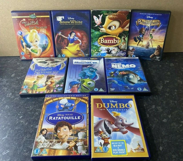BUNDLE 9 DISNEY DVDs Inc. 3 Tinkerbell Movies, Bambi Collectors 2 Disc ...