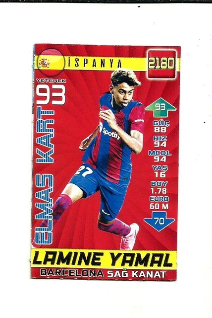 CARTA CALCIO 2024 Süper Final - Lamine Yamal - Barcellona - stampata in ...