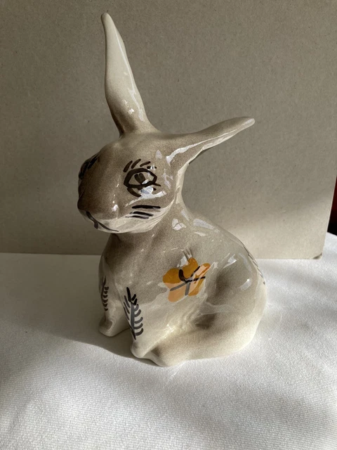 VINTAGE POTTERY RABBIT Moneybox,Hare,Barn Pottery Devon,Stopper £13.50 ...