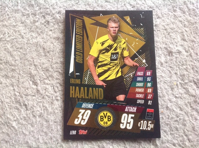 CARTE FEUILLE D'OR Match Attax 2020/2021 Édition Limitée Erling Haaland ...