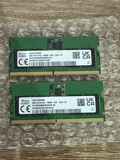 SK HYNIX 16GB (2 X 8GB) DDR5 Memory RAM PC5 4800MHz 262 Pin SODIMM Laptop £17.76 - PicClick UK