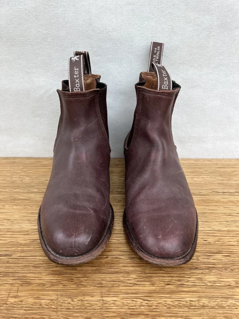 ☘️ MENS BAXTER Leather Chelsea Boots Pull On Ankle Boots Shoes Size 8 ...