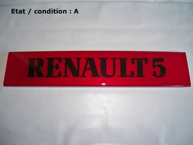 RENAULT R5 - Plaque décorative arrière rouge "RENAULT 5" (inter-feux ...