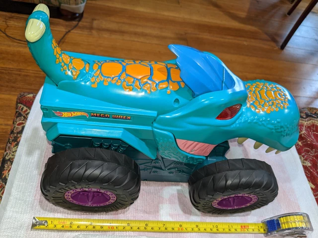 HOT WHEELS MEGA WREX Monster Truck CHOMPING Car GIANT VEHICLE Light ...