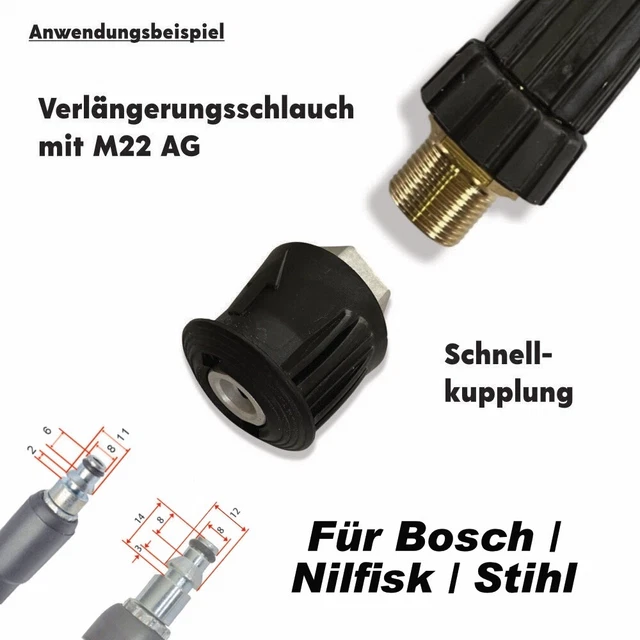 ADAPTER FOR NILFISK Bosch Stihl With Quick Connect High Pressure ...