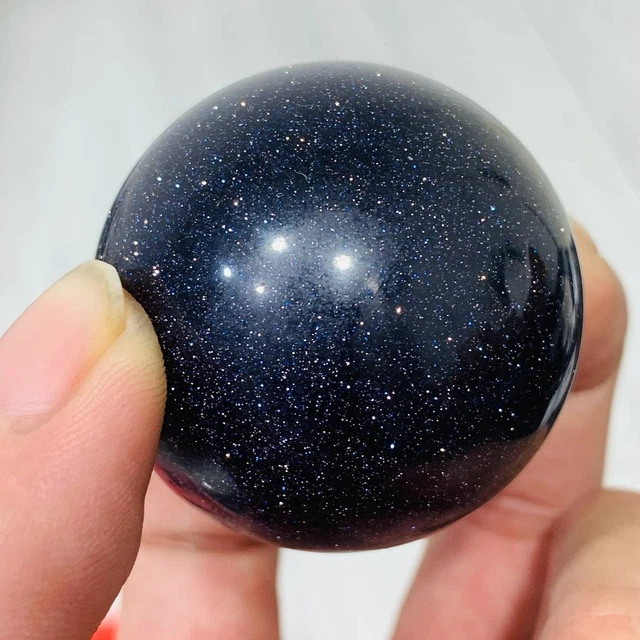94G MAN-MADE BLUE sand Quartz Sphere Crystal Ball Decoration Energy ...