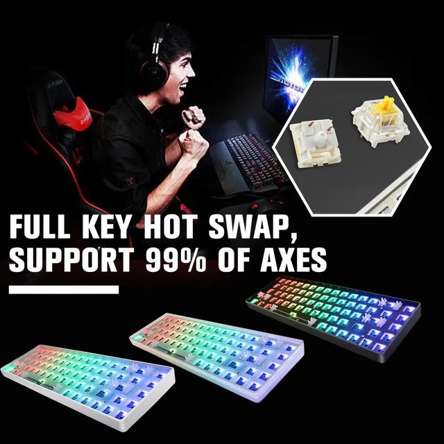 DIY BLUETOOTH WIRELESS Three Mode Mechanical Keyboard Kit RGB L1Z8 $66. ...