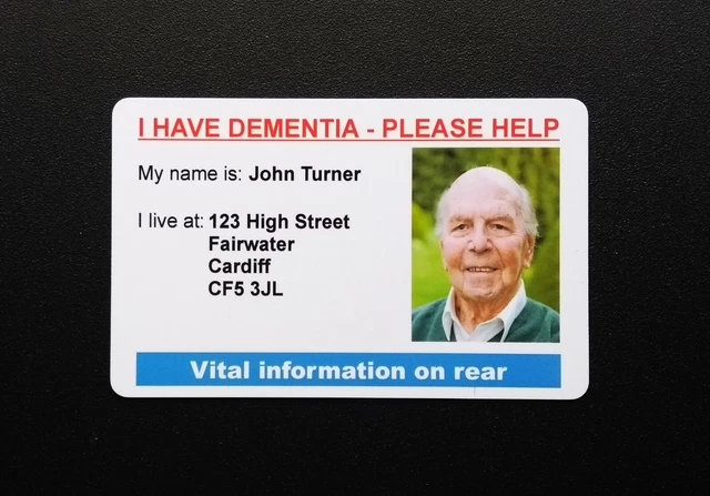 DEMENTIA MISSING LOST Person ID Card ICE Medical Emergency Hidden ...