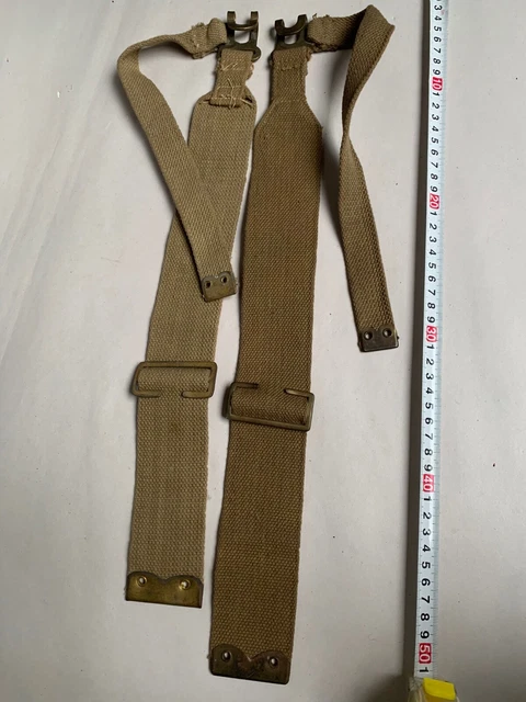 ORIGINAL WW2 DATED British Army 37 Pattern Webbing L Straps - 1942 ...