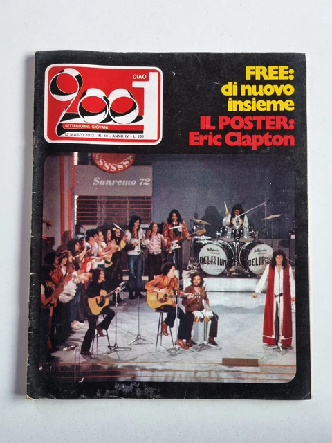 RARE CIAO 2001 10-1972 +Poster Eric Clapton - Free - Osage - Groundhogs ...