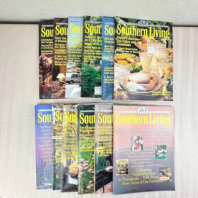 SOUTHERN LIVING MAGAZINE 25th Anniversary 1990 Full Year £23.75 ...