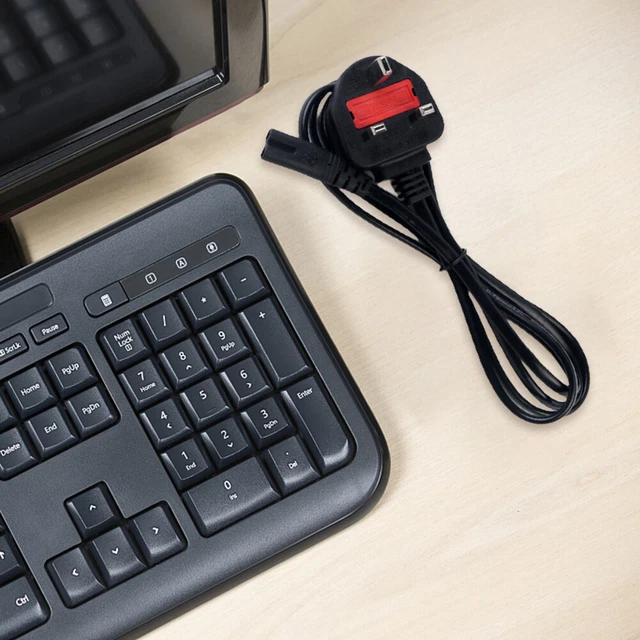 1.5M POWER CORD 18AWG X 2C UK Plug Figure 8 Power Lead for Laptop Game ...