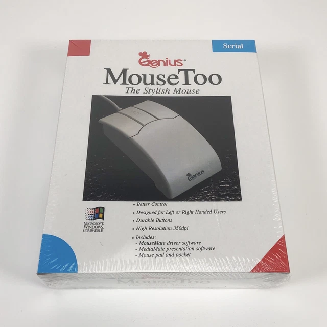 VINTAGE GENIUS MOUSETOO PC Computer Microsoft Serial Mouse - NEW ...