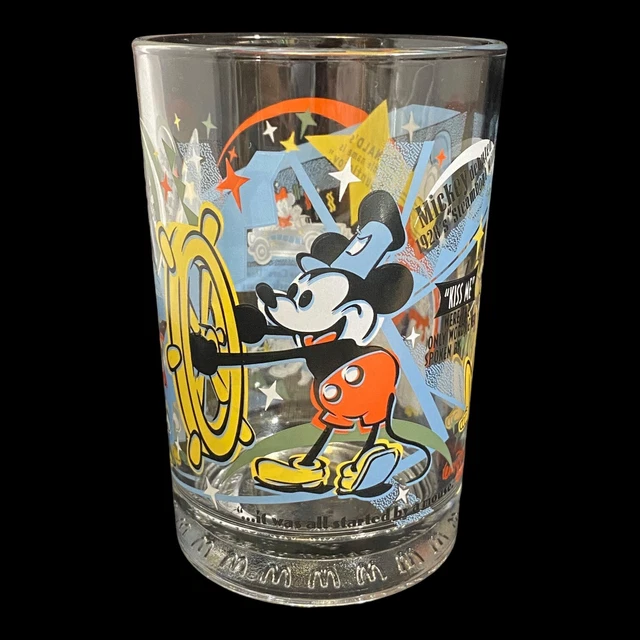 MCDONALDS WALT DISNEY 100 Years of Magic Glass Cup Steamboat Willy ...