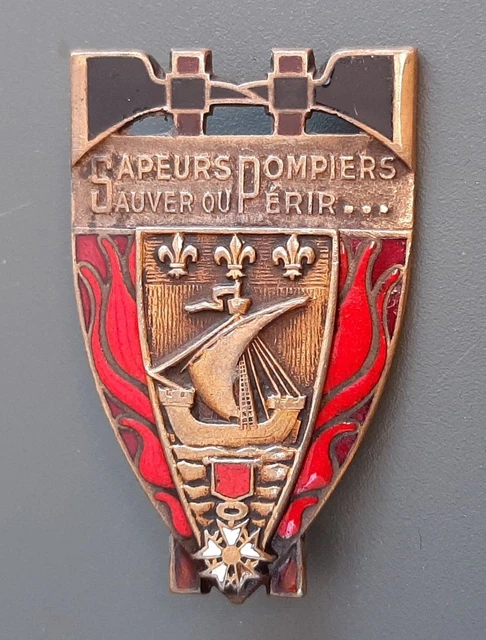 INSIGNE BSPP 1941 Haches Noires Sapeurs Pompiers Paris Drago Béranger ...