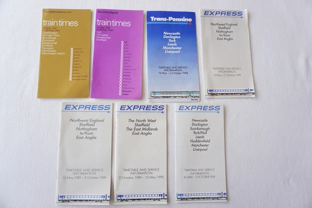 1980S TRANS PENNINE Express Railway Passenger Timetable x7 £19.99 ...