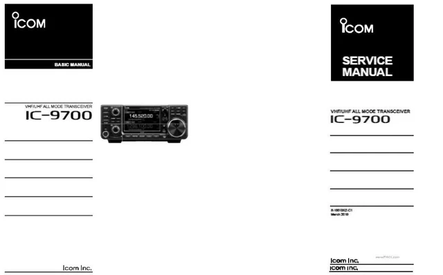 ICOM IC-9700 BASIC Instruction Manual + Service Manual $29.95 - PicClick
