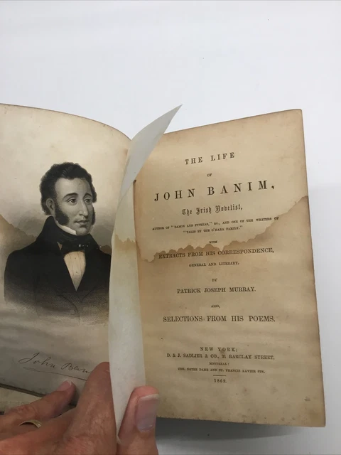 THE BIOGRAPHY OF John Banim 1869 Irish Novelist Poet, By Murray RARE! £ ...