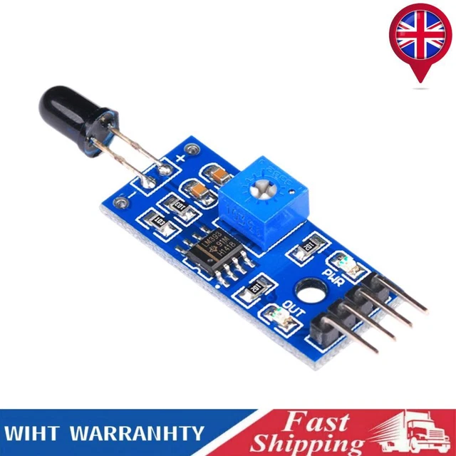 4 PIN IR Flame Detection Sensor Module 3.3V-5V Accessories for Arduino ...