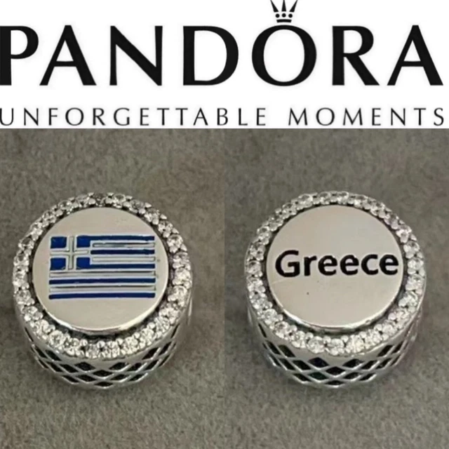 RARE PANDORA GREECE 🇬🇷 Exclusive Country Greek Sparkling Flag Charm £82 ...