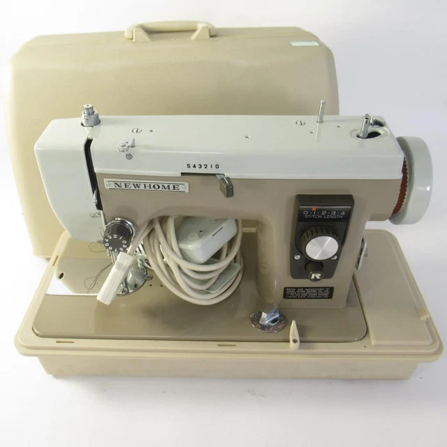 VINTAGE NEW HOME Sewing Machine - Model #543210 - Includes Carry Case ...