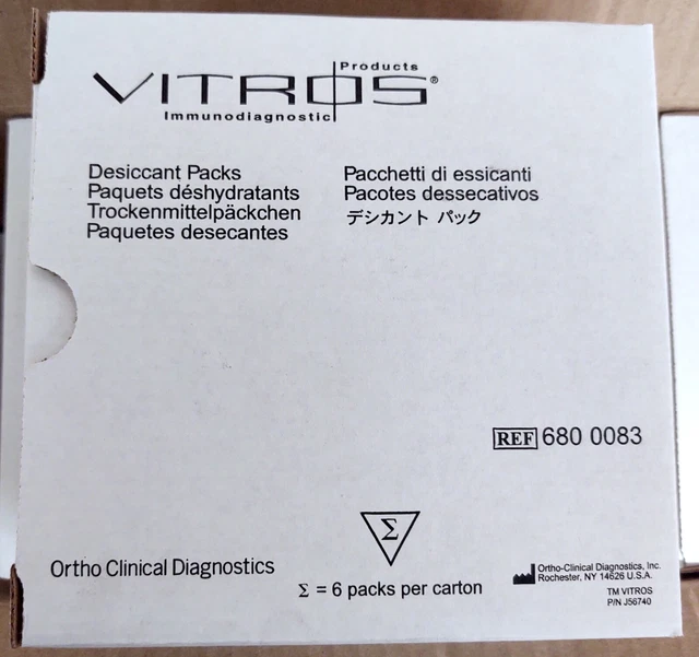 VITROS 6800083 REAGENT Storage Box Desiccant Packs (BOX/6) ECi ECiQ ...