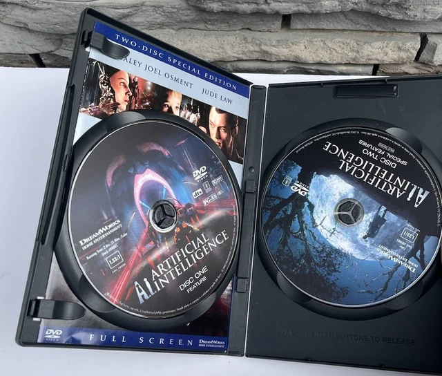 AI ARTIFICIAL INTELLIGENCE 2001 DVD 2 Disc Haley Joel Osment Jude Law ...